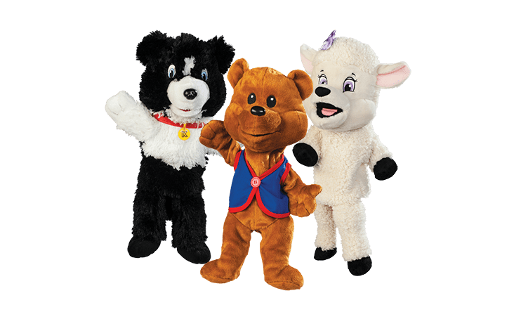 Cubbie Bear, Luvie Lamb & Katie Collie Puppets 2021 - Awana Basics