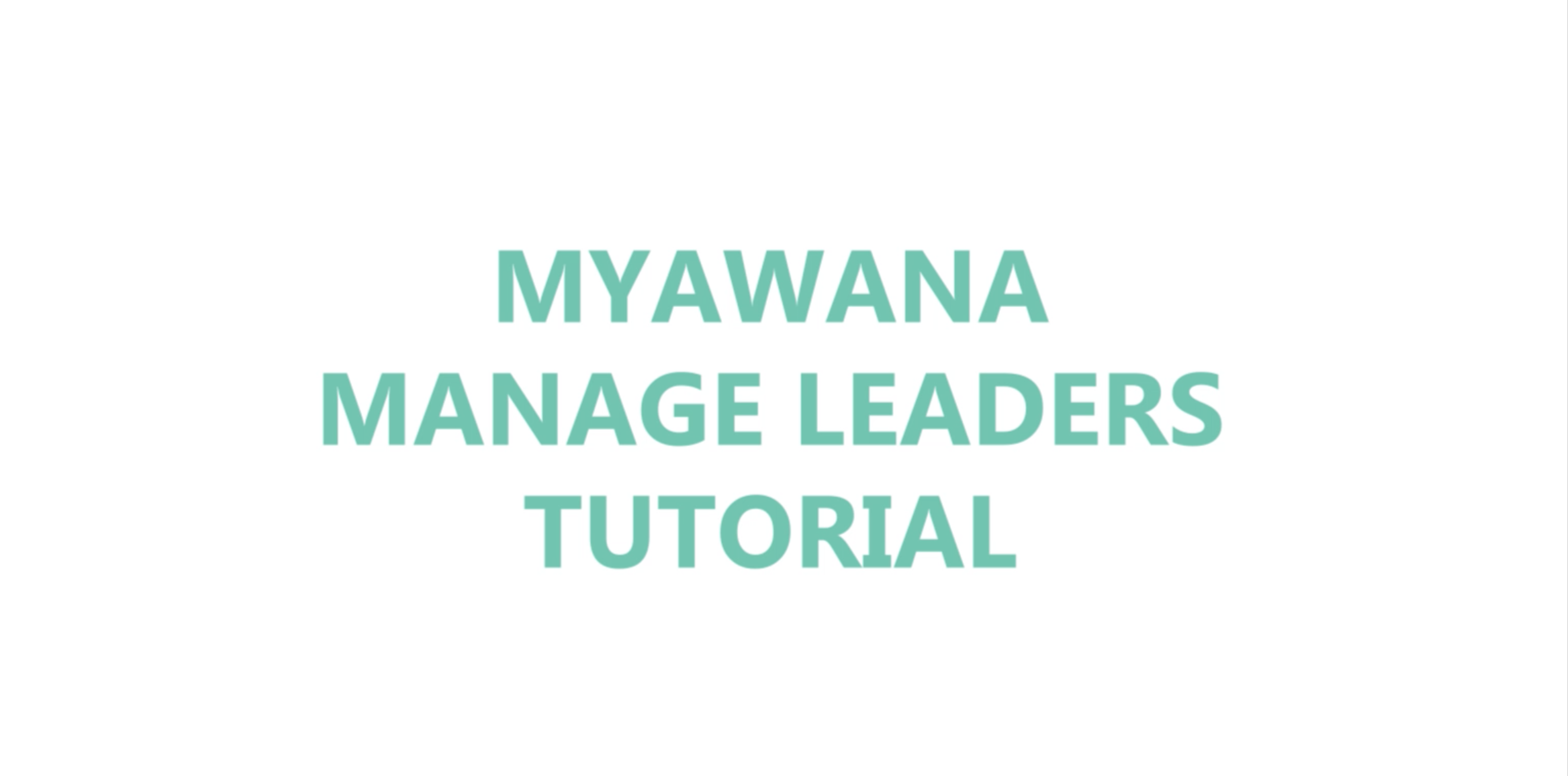 AMD Manage Leaders - Awana Basics